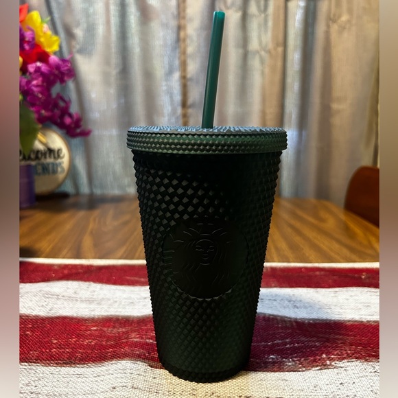 Starbucks | Kitchen | 222 Starbucks Grande Hunter Green Studded Tumbler ...